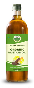 KISAAN PARIVAR Organic Mustard Oil Fresh & Pure Wood Pressed Sarso Ka ...