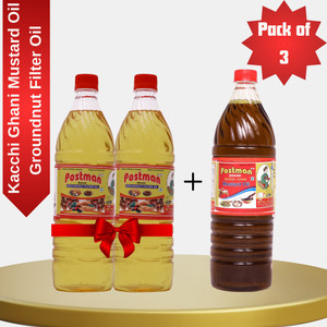 Postman Cold Pressed Filtered Groundnut oil & Wood Pressed Kachi Ghani ...
