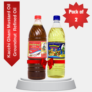 Postman Refined Groundnut & Kachi Ghani Mustard Oil Plastic Bottle ...
