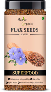 ManHar Organics Roasted Flax Seeds 150gm Jar - Alsi Seeds for Weight ...