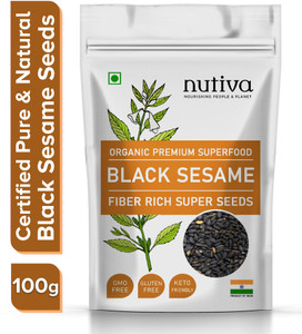 Nutiva Black Sesame Seeds Unhulled Kaale Til Organic fresh fiber Rich ...