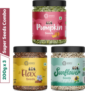 AMAYU Raw Pumpkin | Sunflower | Flax Seeds for Hair | Weight Loss ...