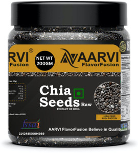 AARVI FlavorFusion CHIA 200GM Chia Seeds, Brown Chia Seeds, Black Chia ...
