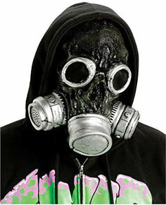 Fun World Unisex-Adult'S Bio Dark Zombie Gas Mask, Black, Standard ...