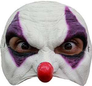 Ghoulish Productions Purple Clown Half Mask Elders Halloween Costume ...