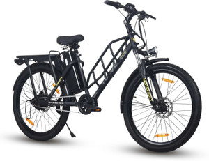 Motovolt Hum Black Range upto 105 Km in PAS Mode 26 inches Single Speed ...