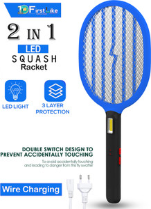 FIRSTLIKE Premium Rechargeable Mosquito Racket Bat with COB Light ...