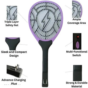 RAJREKHA Heavy Duty Mosquito Killer Bat + Charging Cable of Racket ...