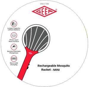 Geeep GEEP Rechargeable Mosquito Racket Mini Electric Insect Killer ...