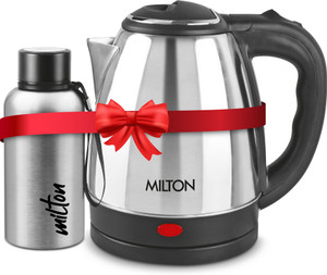 MILTON Go Electro 2 L & Aura 500 Water Bottle, 520 ml Electric Kettle ...