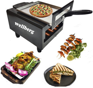 WELLBERG Mini Combo 10-Inch Micro Grill Perfect for Naan Pizza ...