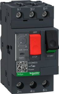 schneider TeSys GV2ME03 - Motor Circuit Breaker, 3 Pole, 0.25-0.40A ...
