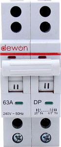 Dewon Electric 63A Double Pole Changover MCB - Type 63A Double Pole MCB ...