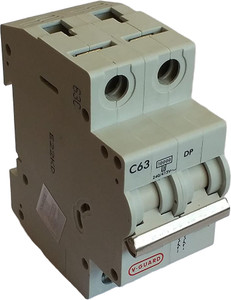 V-Guard 63A Double Pole 'C' curve (MCB) Miniature Circuit Breaker MCB ...