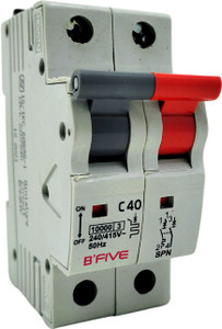 b'five PVC Plastic C40A. One Pole C Curve Spn Mcb Single pole+Neutral ...