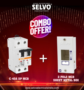 Selvo 2 POLE METAL BOX FITTED With C-40A DOUBLE POLE MCB Price in India ...