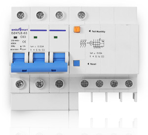 amiciSmart RCCBO 63A 3-Phase Circuit Breaker with Leakage Protection ...