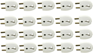 b'five 2 pin top Casio Plastic Plug Top 6A Pack of 20 Plugtop Pin ...