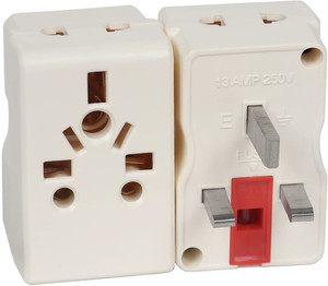 WOWSOME Pack of 2 Multi-plug UK Type Pin Conversion Plug for Travel ...