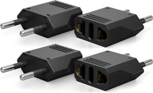 HI-PLASST 2 Pin European Travel Plug Adapters (Pack of 4) For Europe ...