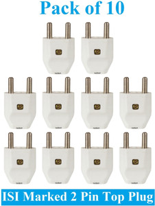 Sauran Pack of 10 Pieces Male 2 Pin Plastic Plug Top (EPN22.3) Two Pin ...