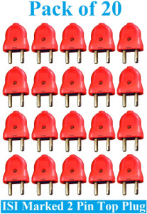 Sauran Pack of 20 Premium Quality Male 2 Pin Plug Top (PRE63.4) Two Pin ...