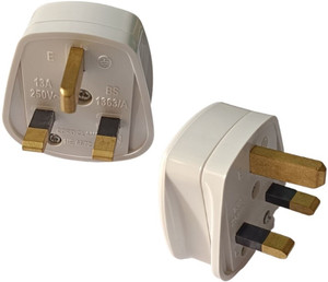 vadda bai Set of 2 UK Type 3 Flat Pin 13A 250V Mains Top Fused Grounded ...