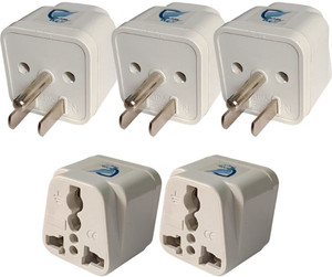 vadda bai Pack of 5 Adapter for Convert 2 & 3 Pin Plug India to USA ...