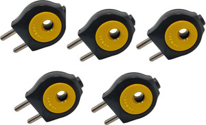 b'five 2 pin top polo Plastic Plug Top 240V 6A Pack of 5 Two Pin Socket ...