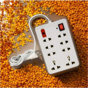 LifoDora 8 Socket Extension Boards (White, Red, 2 m) AFG75 Power Plug ...