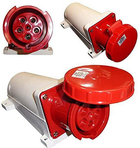 VIBERRY 32A 5PIN Wall Type Industrial Plug + Socket IP65 Pigtail Wire ...