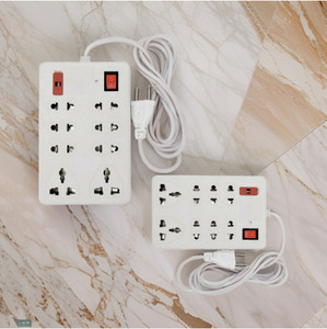 TOOLART 8 Sockets 1 Switches 8 Socket Extension Boards (White, 2 m ...