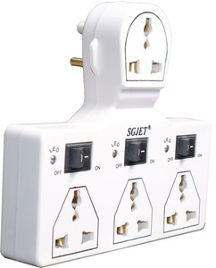 SGJET 4 Universal Socket 3 Switch Multi Plug 220V AC 6 A Three Pin ...
