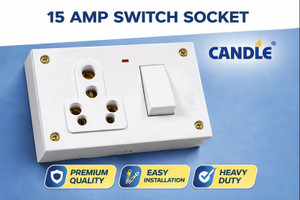 CANDLE Unbreakable 15amp. Switch+Socket+Indicator Combined Board With ...