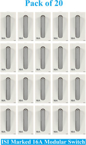 Sauran Pack of 20 Pieces 16amp ISI Marked Modular Switch White (ESP66 ...