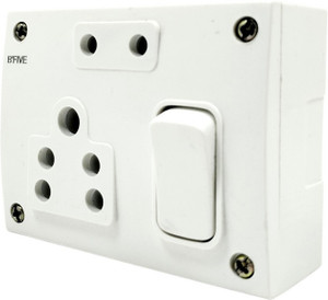 b'five 6 Amp. 3 in 1 Combined With Box Unbreakable Plastic switch ...