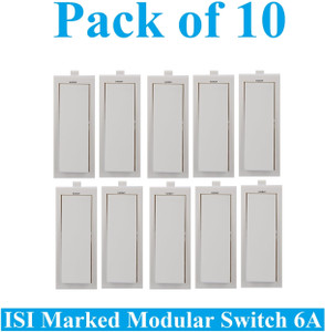 Sauran Pack of 10 Pieces 6amp ISI Marked Modular Switch White (ESP15) 6 ...