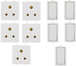 JELECTRICALS Modular 6 AMP Switch and Socket 5 Combo 6 A One Way ...