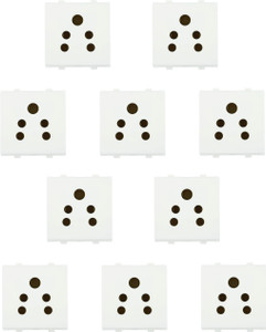 ANCHOR Penta Modular 2M 6 A 2In1 Socket W/O Shutter, (Pack of 10) 15 A ...