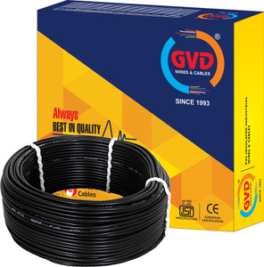 GVD PVC & FR Insulated 1mm Copper Single Core 1 sq/mm Black 90 m Wire ...
