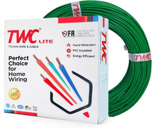 TWC Lite Single Core 0.75 sqmm Green 45 meter Electrical Wire - FR PVC ...