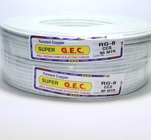 SUPER GEC CCS RG-6 Coaxial DTH/DISH TV Cable 0 sq/mm White 90 m Wire ...