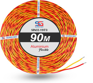 SUPER GEC 10/76 Flexible Double Core Electrical Wire Twisted Aluminium ...