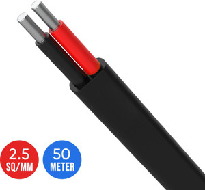 Fangtooth PVC Aluminium Twin Flat 2 Core 2.5 sq/mm Black 50 m Wire ...