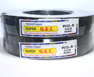 SUPER GEC CCS RG-6 Coaxial DTH Cable (32/64) 1 sq/mm Black 90 m Wire ...