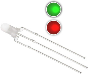 INVENTO 5pcs 3mm 3pin 3V RG Red Green Bi-Colors Cathode RG LED Diodes ...