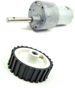 INVENTO 1pcs 12v 10 Kg-cm 100 RPM Side Shaft Geared DC Motor with 70mm ...