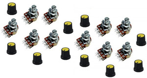 ERHIndia 10 Pair 100k Dual Potentiometer Volume Pot 100k with Knob ...