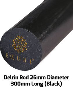 EXUBE Delrin Rod 25mm Diameter 300mm Long (Black) Electronic Components ...