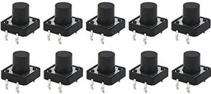 Prowans 12x12x10mm Black Color Tactile Momentary Push Button Electronic ...
